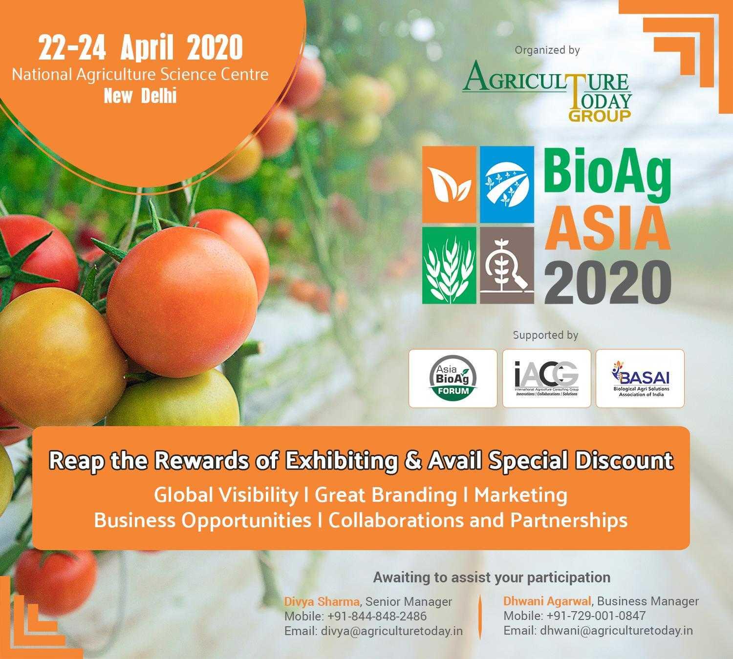 BioAsia (Apr 2020), BioAg Asia, New Delhi India - Conference